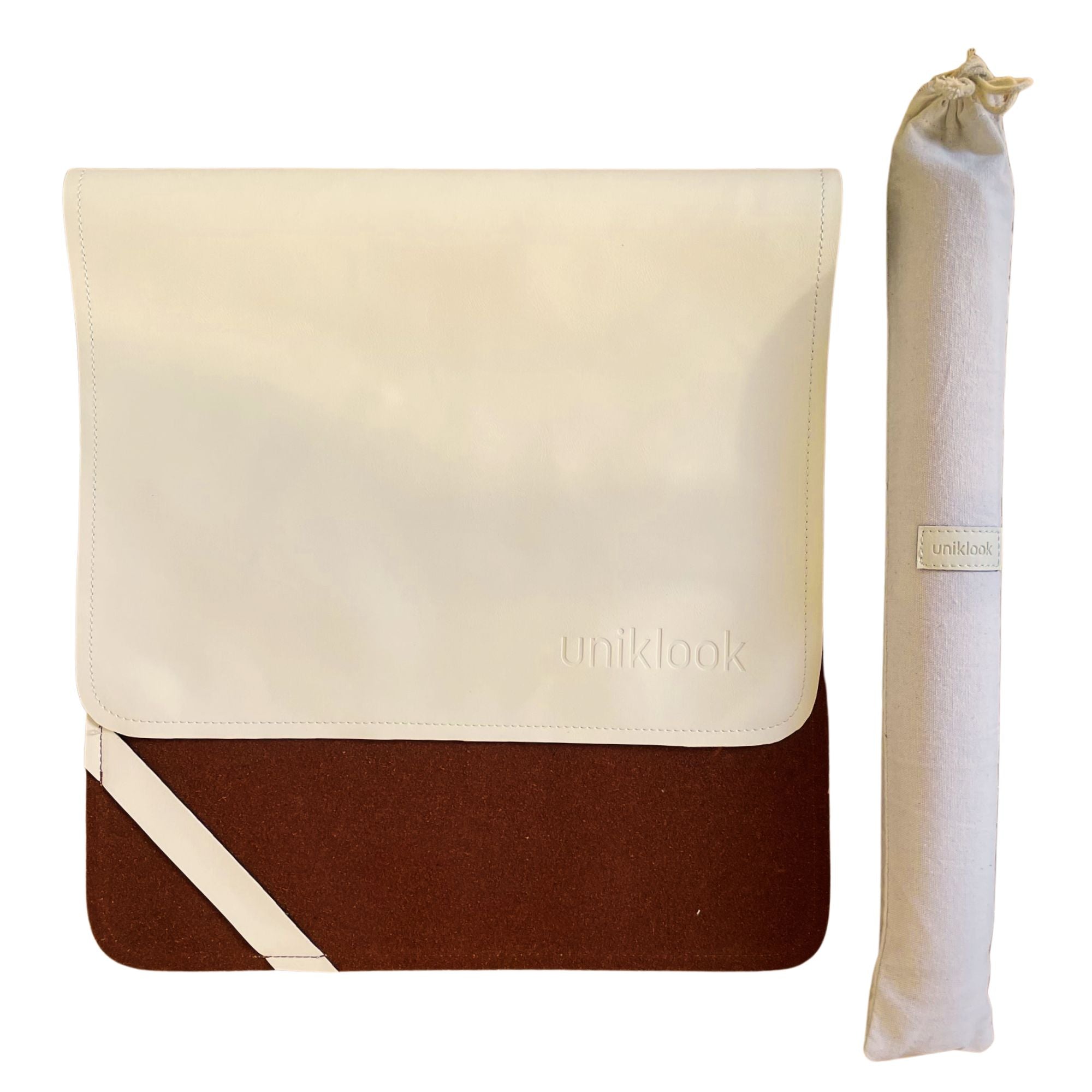 Uniklook Large Cream leather pet food mat, dog mat for food and water ...