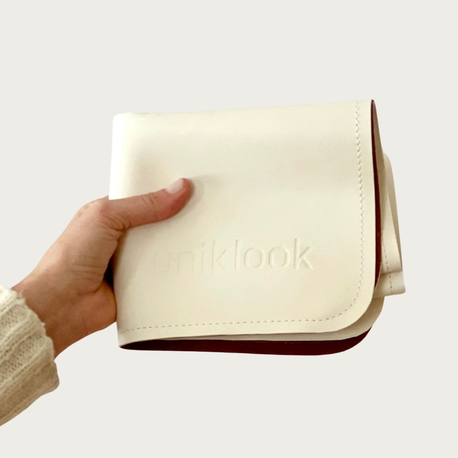 Uniklook Large Cream leather pet food mat, dog mat for food and water ...